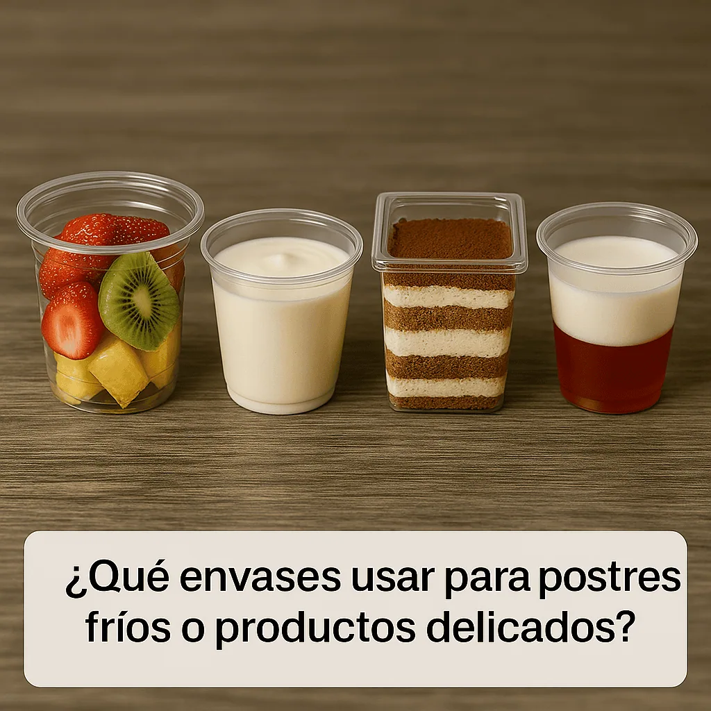 ¿Qué envases usar para postres fríos o productos delicados?